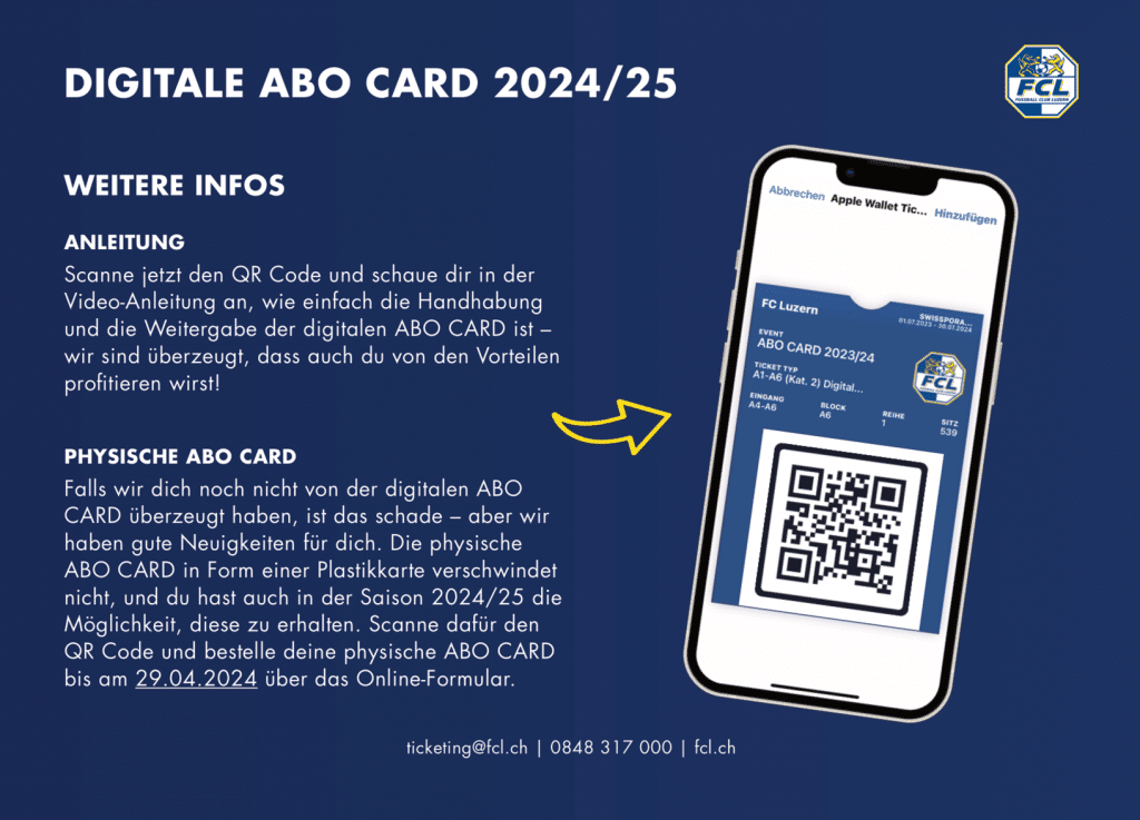 Halbjahres ABO CARD - FC LUZERN